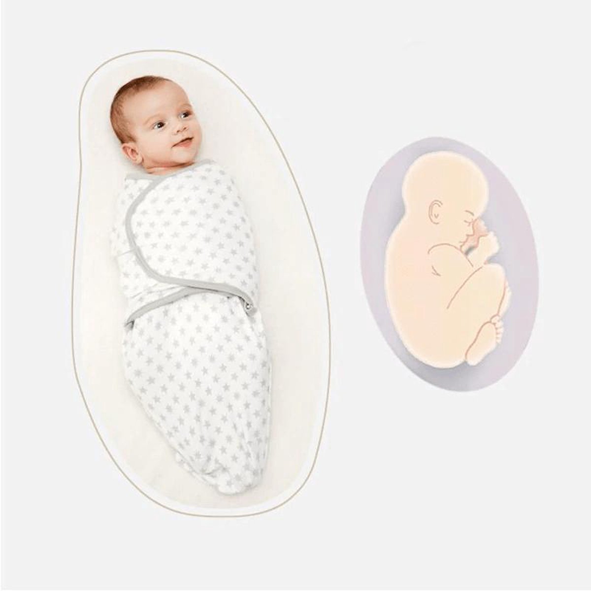 Inbakerdoek met muts - baby - 0 tot 3 maanden - schattige patroon | bol.com