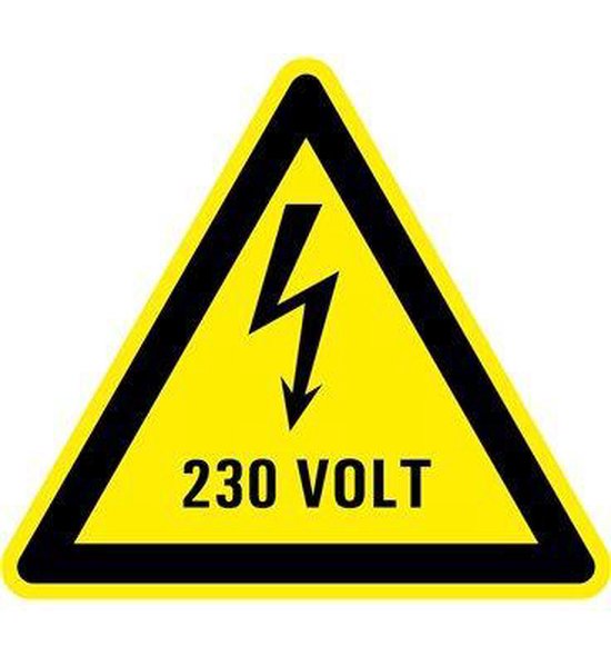 Sticker elektriciteit waarschuwing 230 volt 200 mm | bol.com
