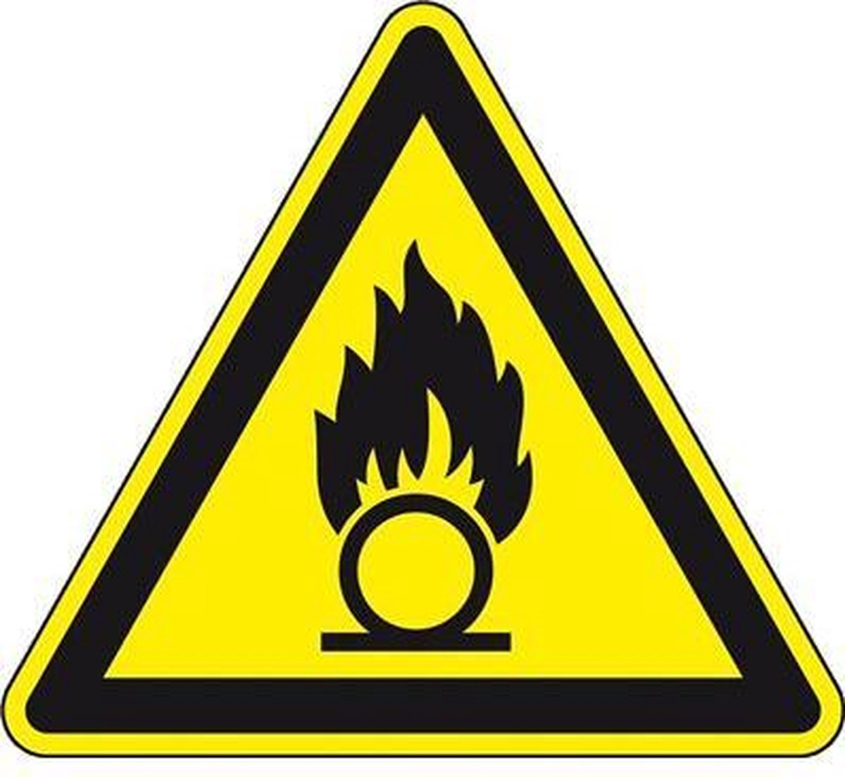 Waarschuwingssticker oxiderende stoffen - ISO 7010 - W028 200 mm | bol.com