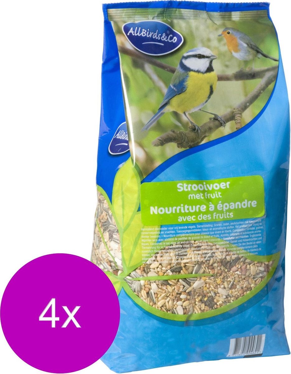 Allbirds&Co Strooivoer Met - Voer - 4 x Fruit | bol.com