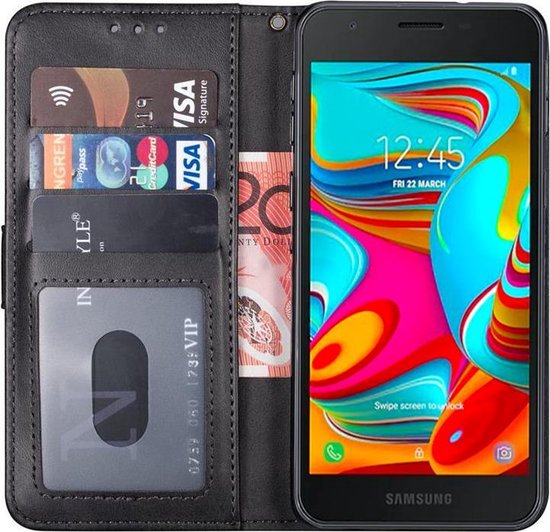 Samsung a2 core hoesje bookcase zwart - Samsung galaxy a2 core hoesje ...