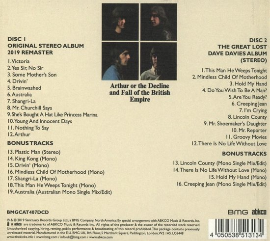 Arthur Or The Decline And Fall Of The British Empire, The Kinks ...