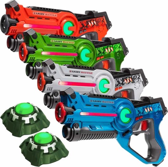 Light Battle Active Lasergame set - Oranje/Blauw/Wit - 4 Laserguns + 2 ...