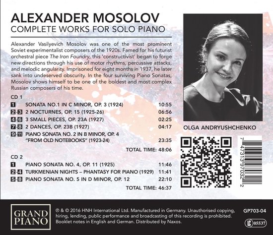 Mossolov, Alexander / Andryushchenko, Olga - Complete Works For Solo ...