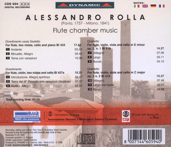 Mario Carbotta - Rolla: Flute Chamber Music (CD), Enrico Casaz | Muziek ...