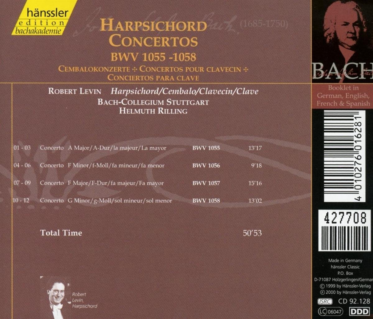 Robert Levin, Bach-Collegium Stuttgart, Helmuth Rilling - J.S. Bach: Harpsichord... | bol.com