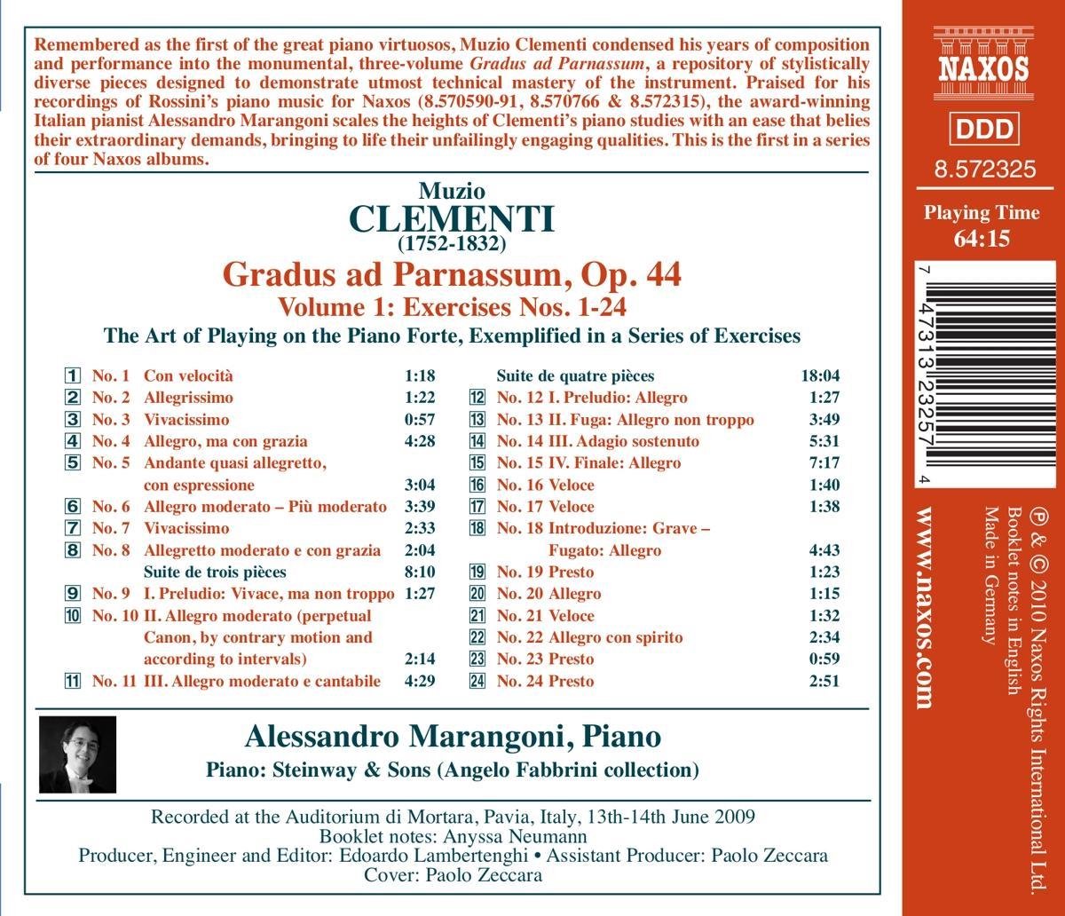 Clementi 1: Gradus Ad Parnassum: Studies 1-24, Alessandro Marangoni ...