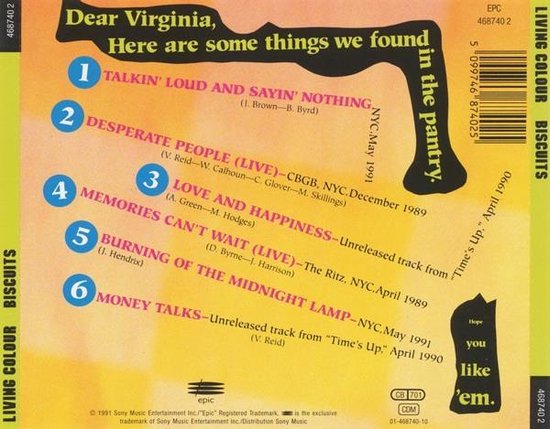 Living Colour - Biscuits, Living Colour | CD (album) | Muziek | bol