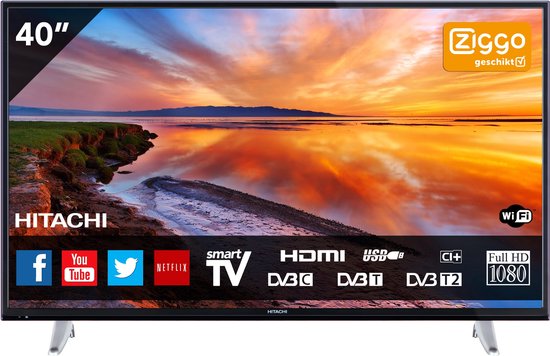 Hitachi 40 inch (102 cm) Full HD Smart TV met ingebouwde Wi-Fi | bol