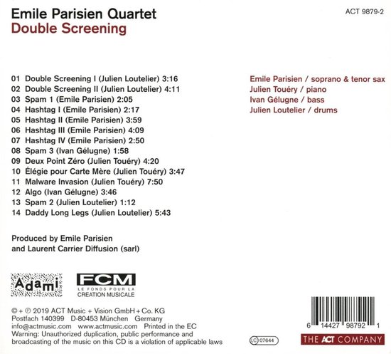 Double Screening, Emile Parisien Quartet | Muziek | bol