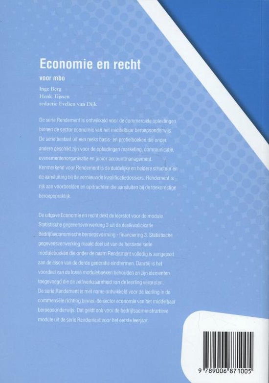 Economie en recht | 9789006871005 | Inge Berg | Boeken | bol