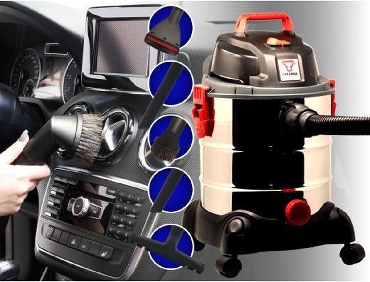 Caramba-Stofzuiger/Waterstofzuiger/Blazer- Auto 7.0 RVS 1250 W 20 ltr ...