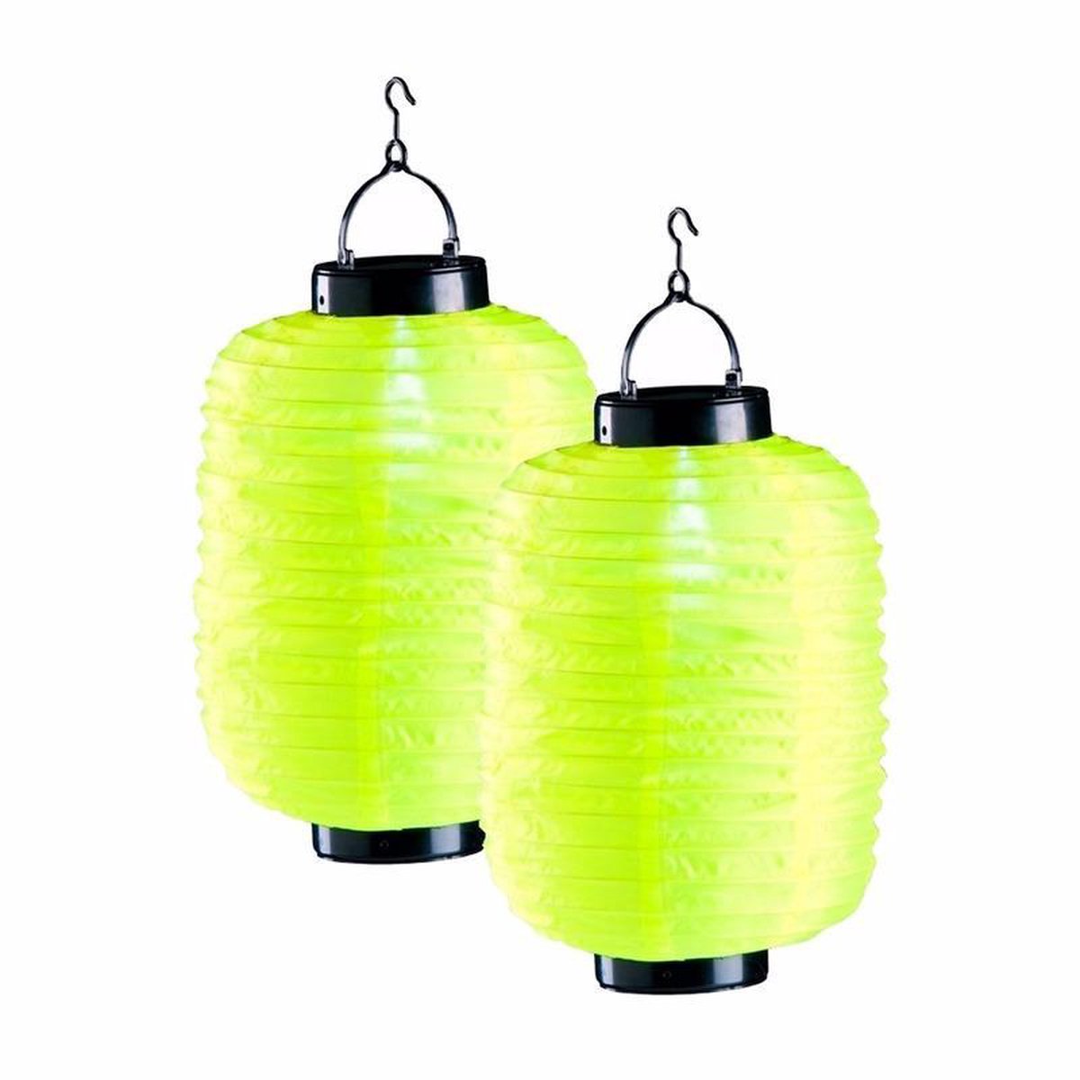 6x gele solar lampion - 20 x 35 cm - zonne-energie lampion | bol.com