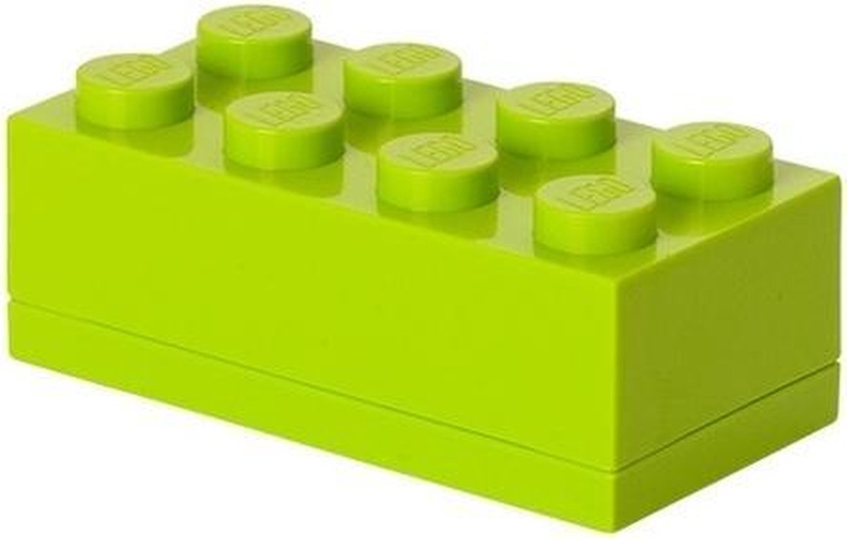 Lego Mini Box 8 Lunchbox - 4,6x9,2x4,3 cm - Lime groen | bol