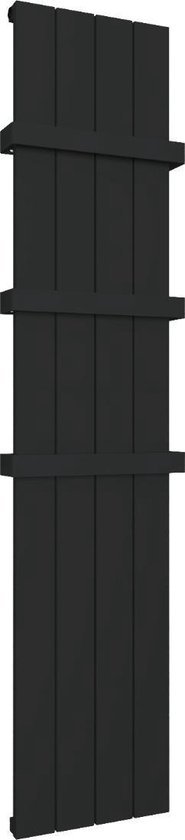 Design radiator verticaal aluminium mat zwart 180x37.5cm 1264 watt ...