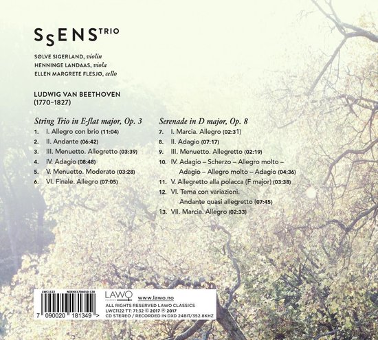Beethoven: String Trio. Op. 3 / Serenade. Op. 8, Ssens Trio | CD (album) | Muziek | bol.com