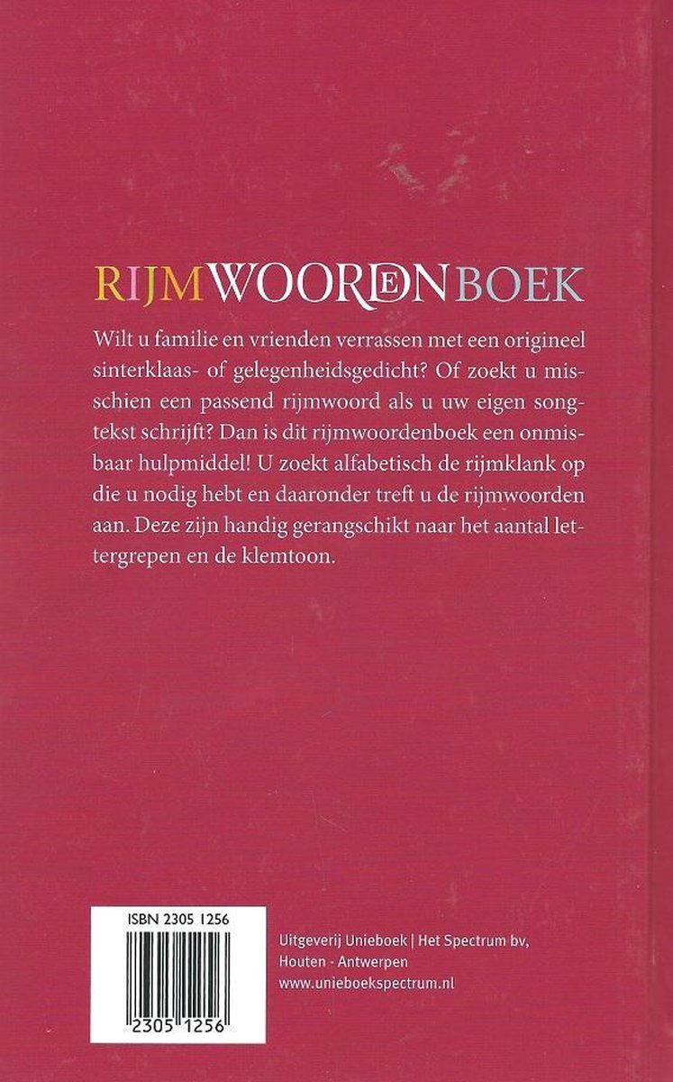 Rijm woordenboek | 9789000336142 | Boeken | bol