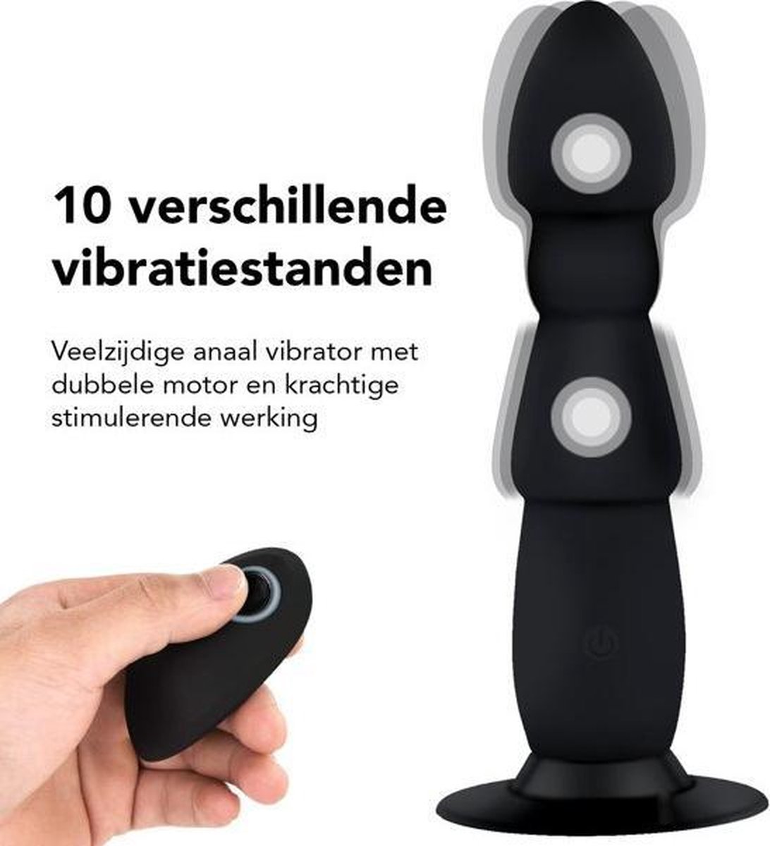 EZLove – Luxe Siliconen Anale Vibrator met Stevige Zuignap en Krachtige Dubbel Motor... | bol.com
