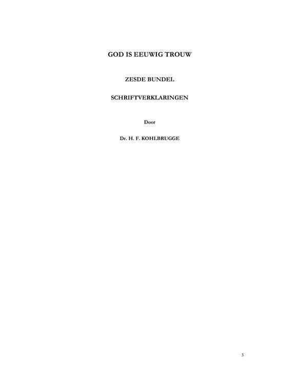 God is eeuwig trouw 6 | 9789086030941 | H.F. Kohlbrugge | Boeken | bol