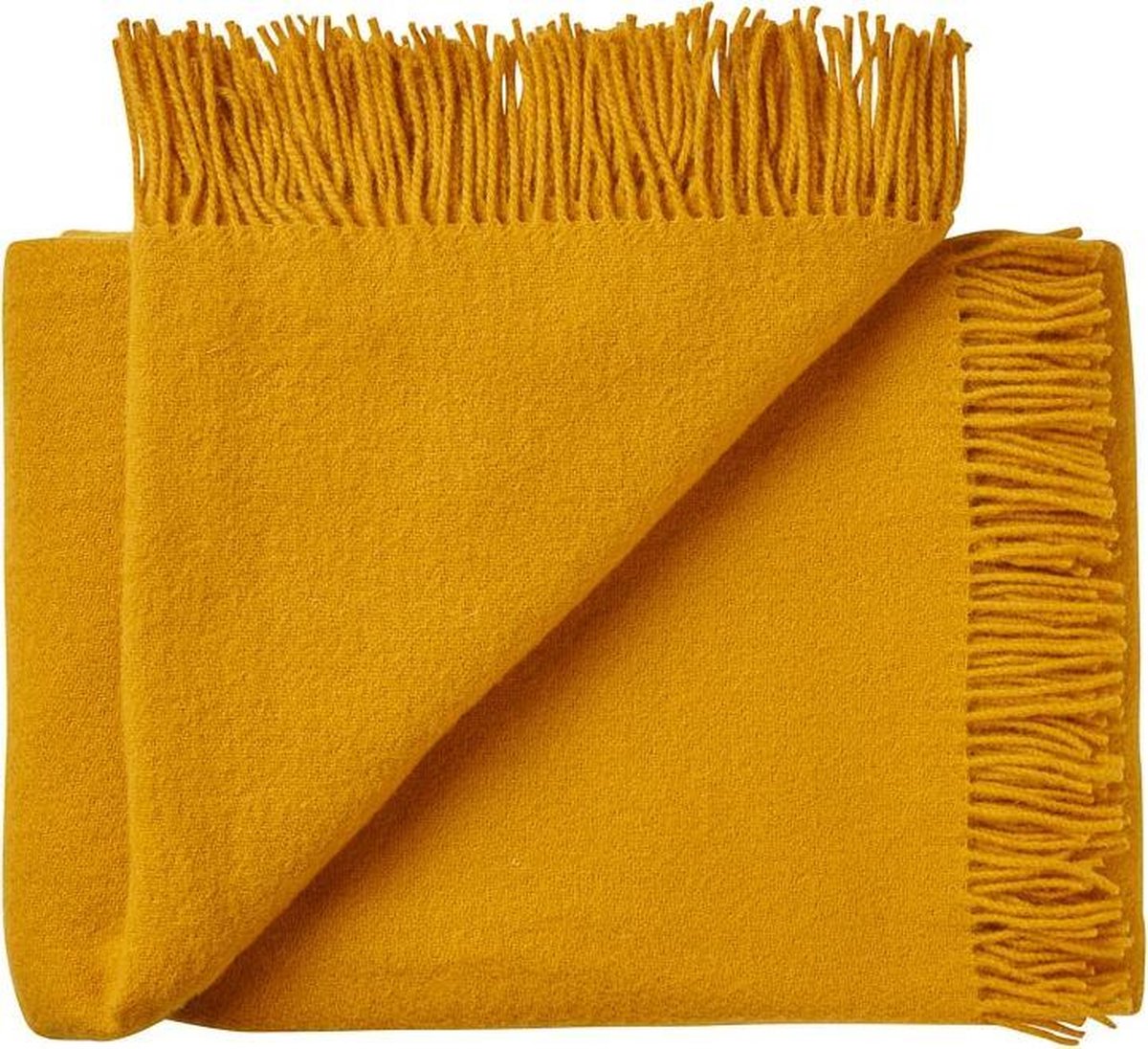 bol.com | Plaid geel, kleur sunflower. Wollen plaid.