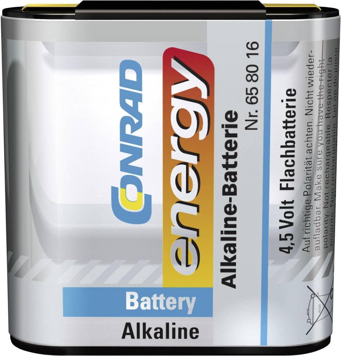 Platte batterij (4,5V) Conrad energy 3LR12 Alkaline 4800 mAh 1 stuk(s ...