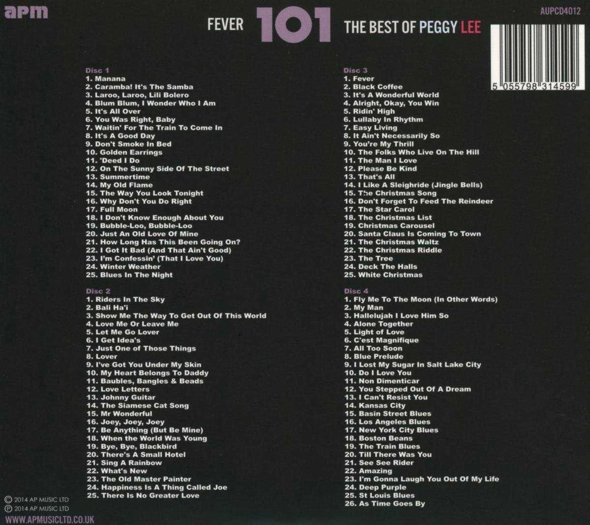 101-fever: The Best Of Peggy Lee, Peggy Lee | CD (album) | Muziek | bol.com