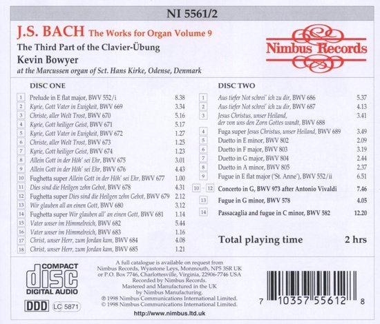 Bach: Complete Works For Organ - Vol.9, Kevin Bowyer | CD (album ...