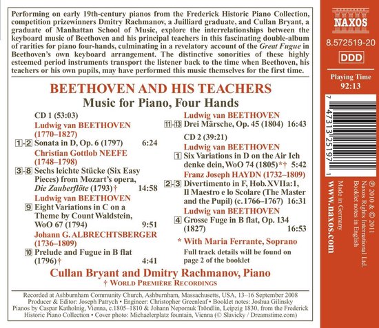 Cullan Bryant & Dmitry Rachmanov - Beethoven: The Complete Four-Hand ...