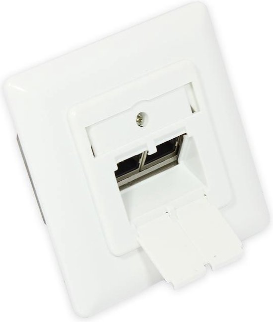 Premium CAT6a Gigabit netwerk opbouw wandcontactdoos met 2 RJ45 poorten ...