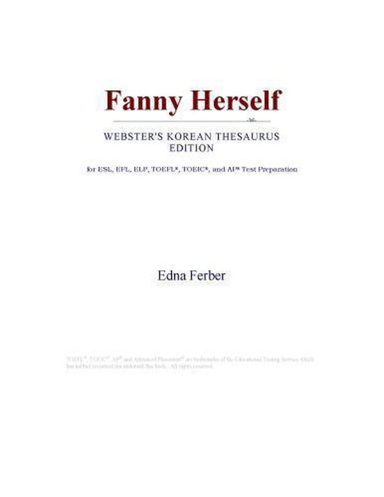Fanny Herself (Webster's Korean Thesaurus Edition) (ebook), Icon Group ...