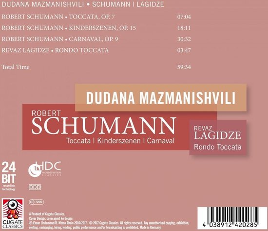 Schumann: Toccata / Kinderszenen / Carnaval, Dudana Mazmanishvili ...