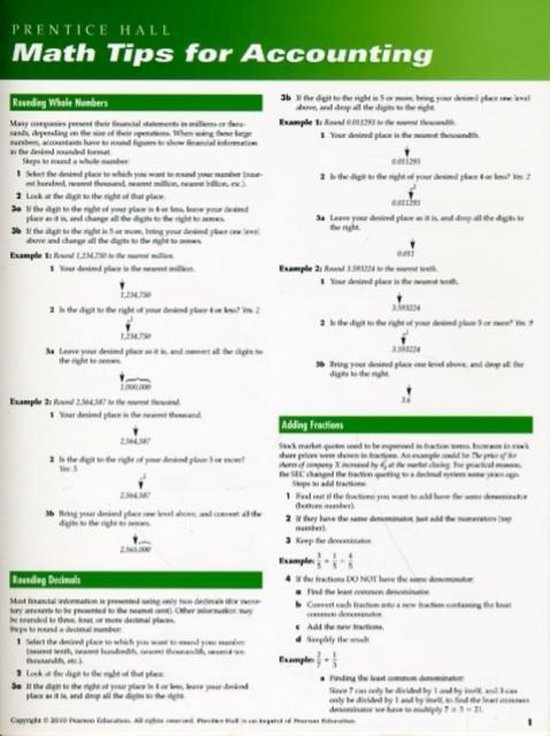 Math Tips for Accounting | 9780136112280 | Pearson Education | Boeken ...