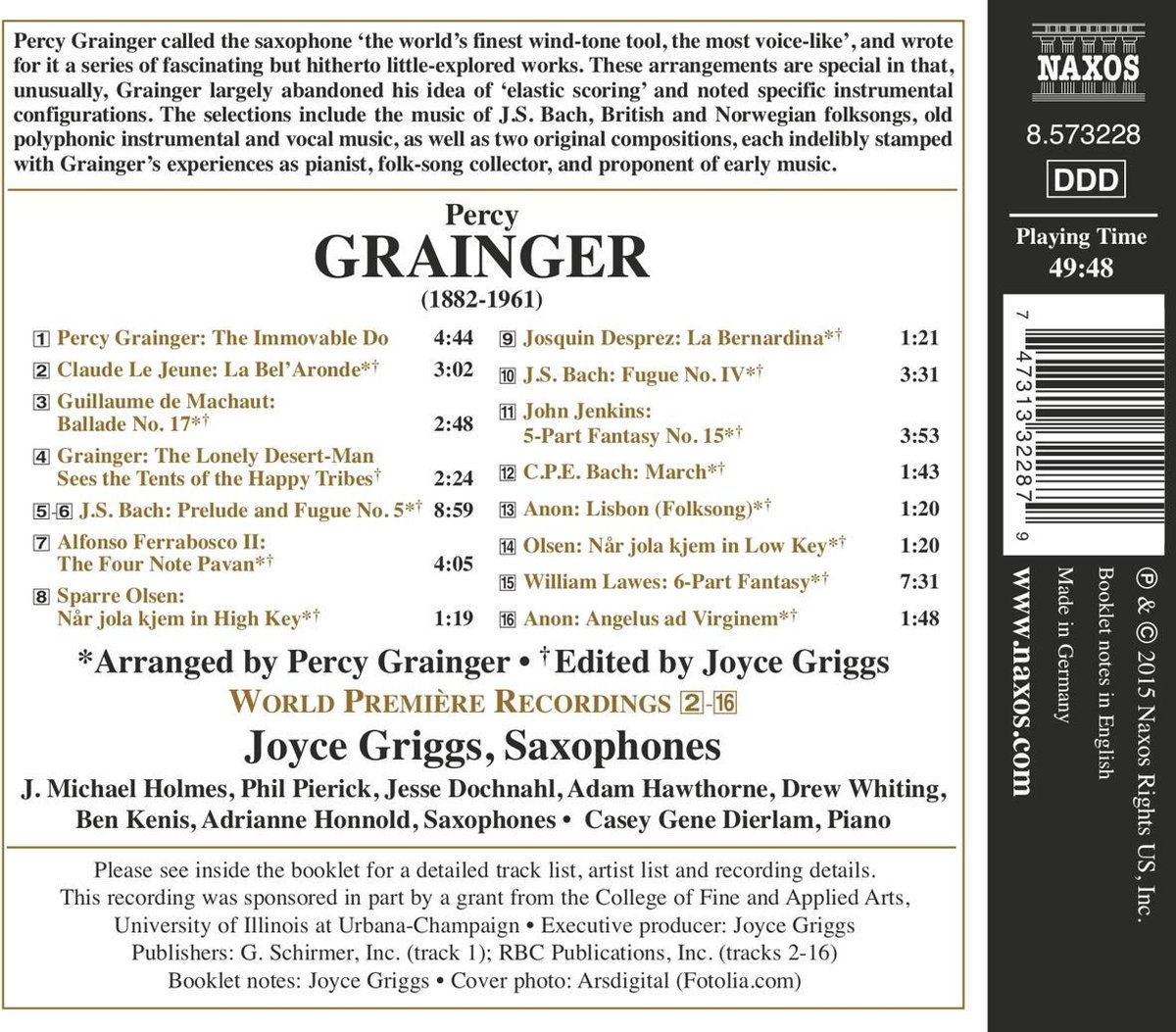 Joyce Griggs - Music For Saxophones (CD), Joyce Griggs | Muziek | bol.com