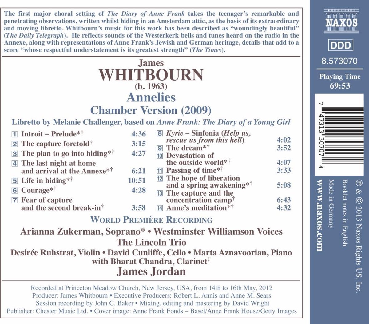 Arianna Zukerman, Lincoln Trio, Westminster Willainson Voices ...