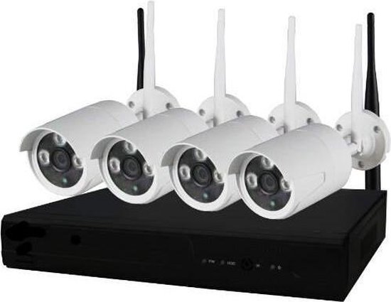 Wireless Beveiligingscamera set met 4 Cameras Outdoor Buiten 720p ...