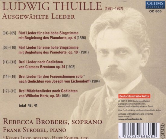 Rebecca Broberg & Frank Strobel - Thuille: Selected Songs (CD), Frank ...