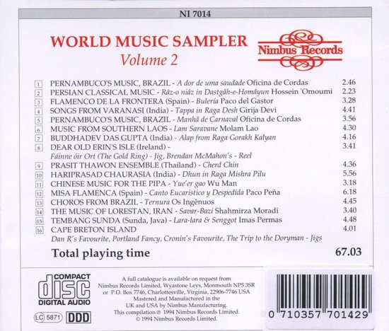 Various Artists - World Music Sampler - Volume 2 (CD), various artists ...