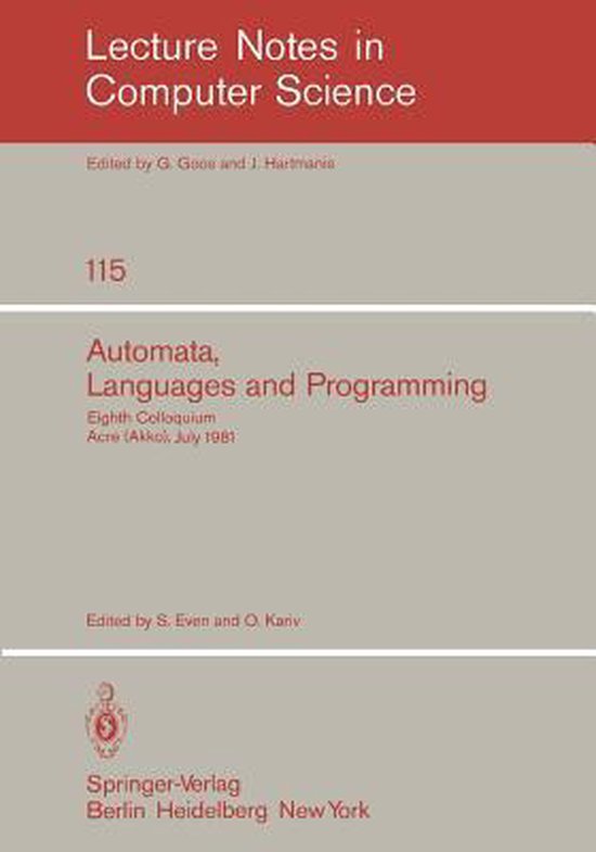 Automata, Languages and Programming | 9783540108436 | Boeken | bol.com