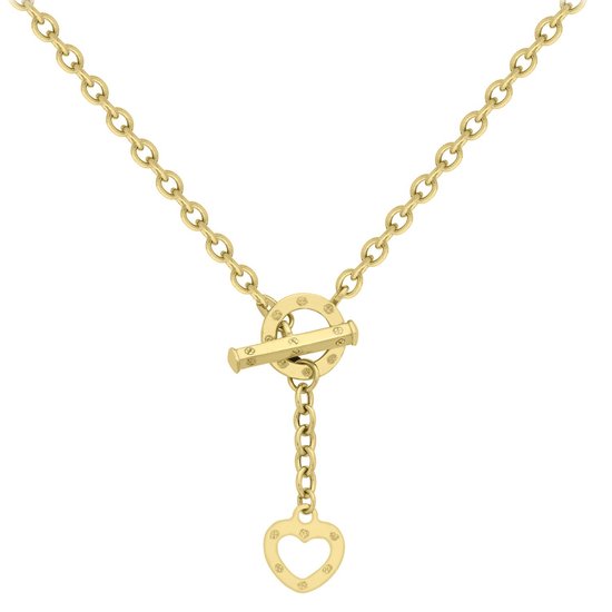 Lucardi Kettingen - 9 Karaat y-ketting met hanger hart | bol.com