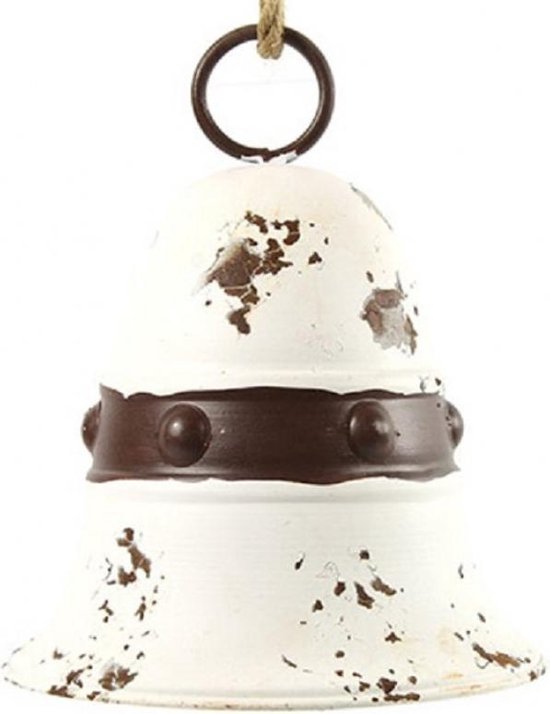Metalen kerstbel kerstklok - Wit 26 cm | bol