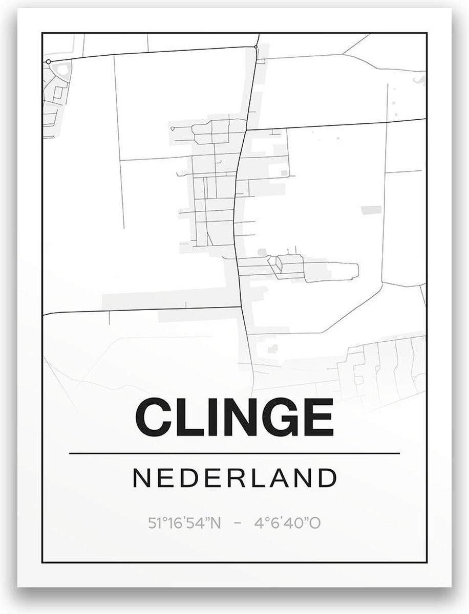 Poster/plattegrond CLINGE - 30x40cm | bol.com