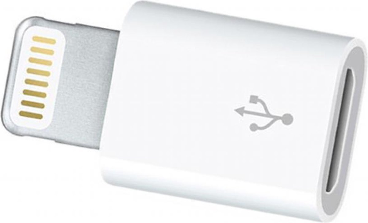 Micro USB naar Lightning Adapter Wit voor Apple iPhone 5 5S 5C 6 6 ...