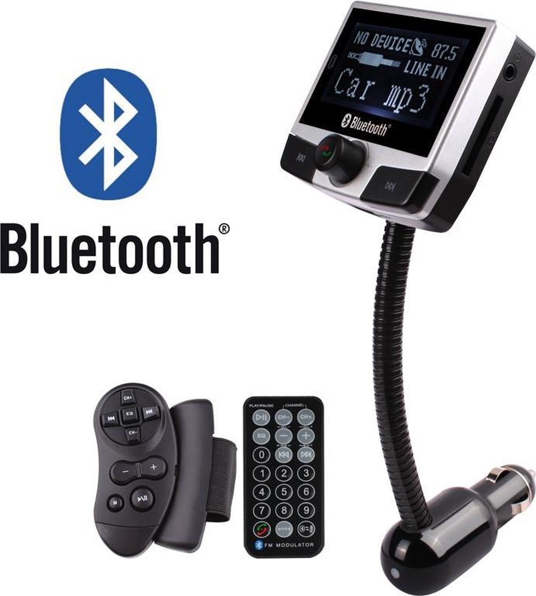 TOPkwaliteit 5 in 1 Draadloze Universele Bluetooth Carkit - Auto MP3 ...