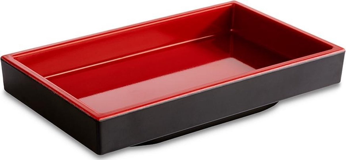 Melamine bento box schaal asia plus - 15 -5x9 -5xh3 cm - Zwart/Rood ...