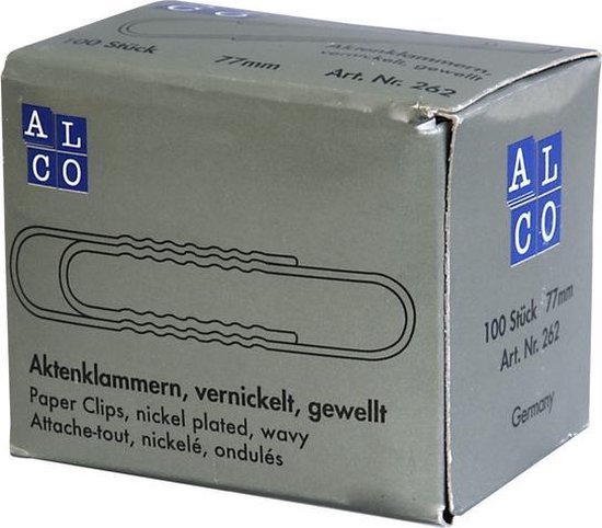 paperclips Alco 77mm doos a 100 stuks | bol
