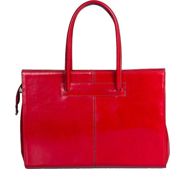 Viabologna Laptoptas Elegante leer - rood | bol