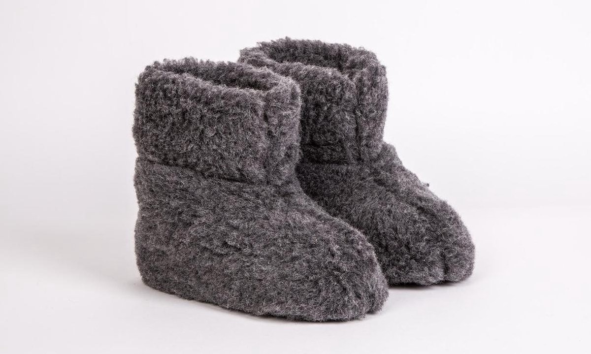 Wollen sloffen grijs maat 38. 100% wol. | bol