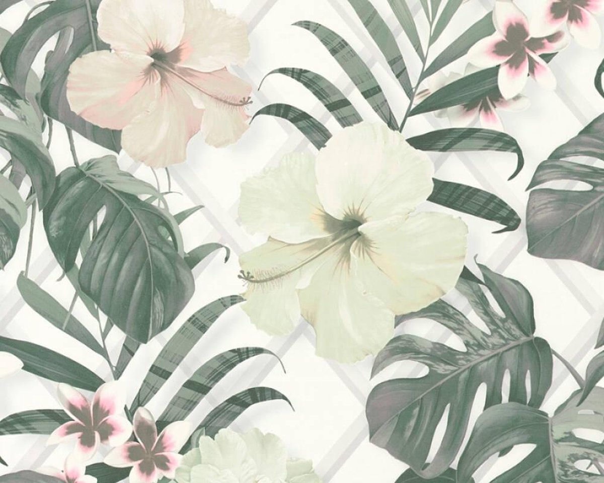 BLOEMEN BEHANG | Botanisch - creme groen wit - A.S. Création Michalsky ...