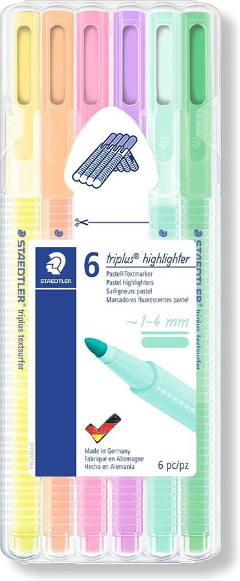 STAEDTLER triplus textsurfer tekstmarker- Box 6 st pastel | bol.com