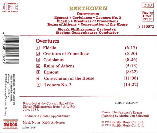 Slovak Philharmonic Orchestra - Beethoven: Overtures 1 (CD), Slovak ...